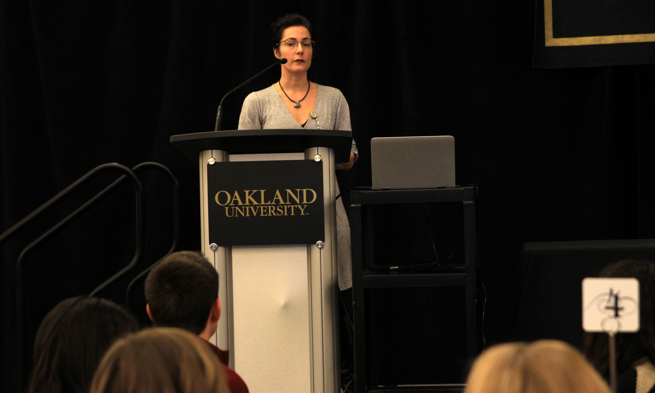 Macomb County Judge Linda Davis speaks to students about opioid dangers